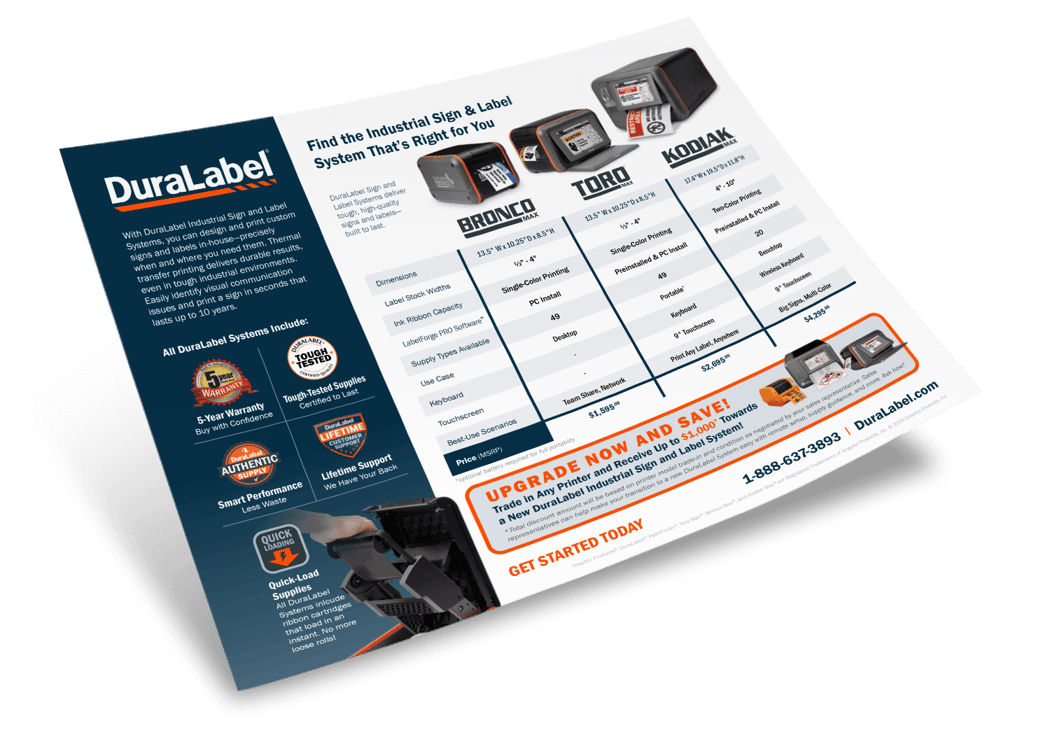 DuraLabel Industrial Sign & Label System Comparison Flyer | DuraLabel