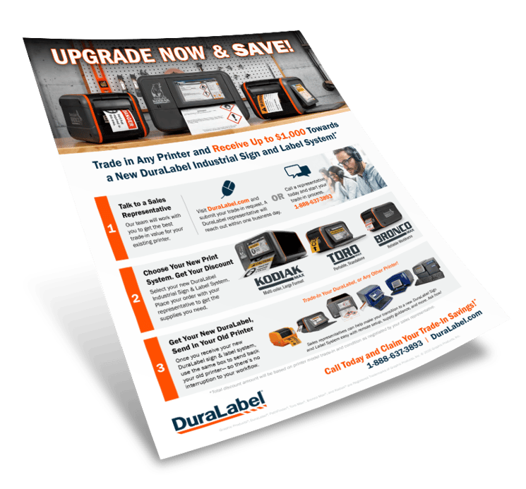 DuraLabel Upgrade Trade-In Flyer | DuraLabel