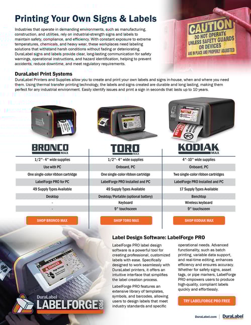 DuraLabel Guide to Sign and Label Supplies | Supplies | DuraLabel