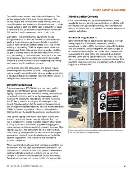 Crane Safety & Labeling Guide | OSHA Safety | DuraLabel