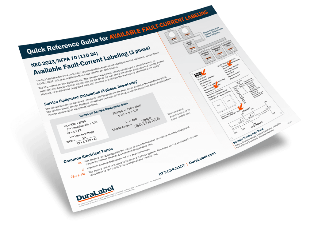 Download the Free Fault Current Labeling Chart | DuraLabel